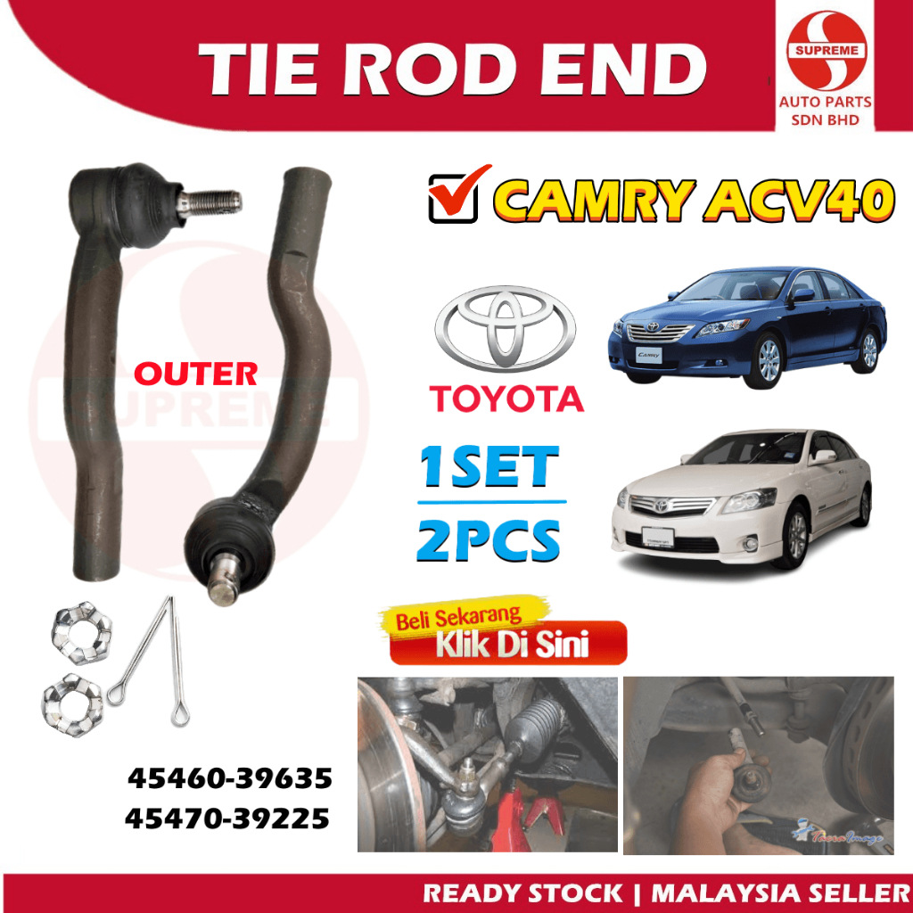 S2U Steering Rack Tie Rod End Outer Inner Toyota Camry ACV40 45460 ...