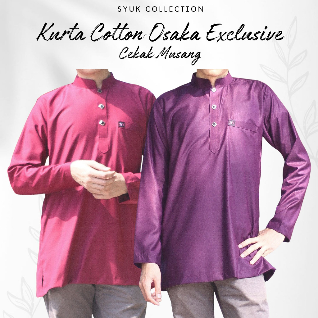 Kurta Cotton Exclusive Cekak Musang Kurta Lelaki Material Osaka Japan ...