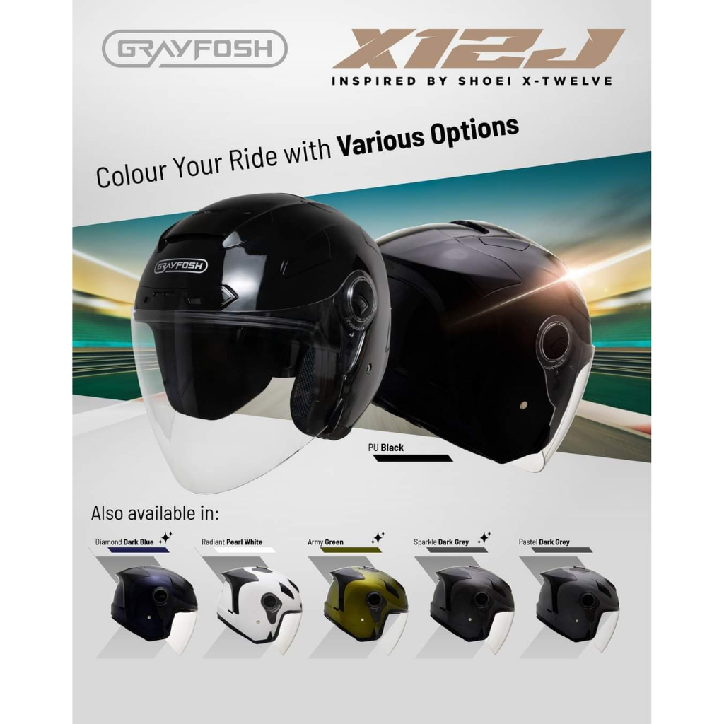 GRAYFOSH X12J HELMET | Shopee Malaysia