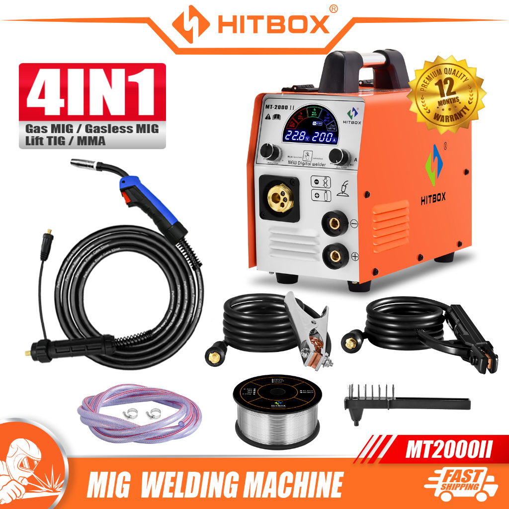 HITBOX 4 in 1 Welding Machine MT2000 II MIG Gas/ MIG Gasless/ Lift TIG ...
