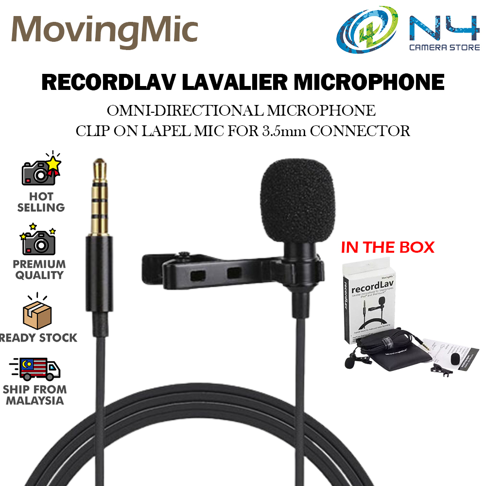 MovingMic RecordLav Professional Omnidirectional Microphone Clip On ...