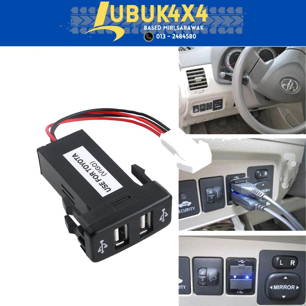 TOYOTA PLUG AND PLAY Dual USB Charger Socket Adapter | Shopee Malaysia