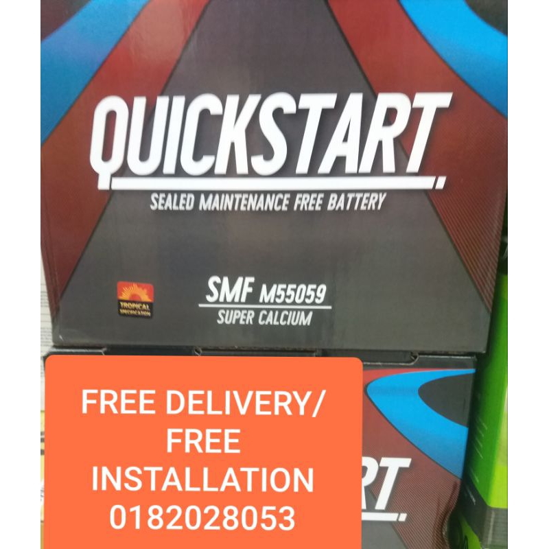 [INSTALLATION provided] QUICKSTART DIN55L - CAR BATTERY | Shopee Malaysia