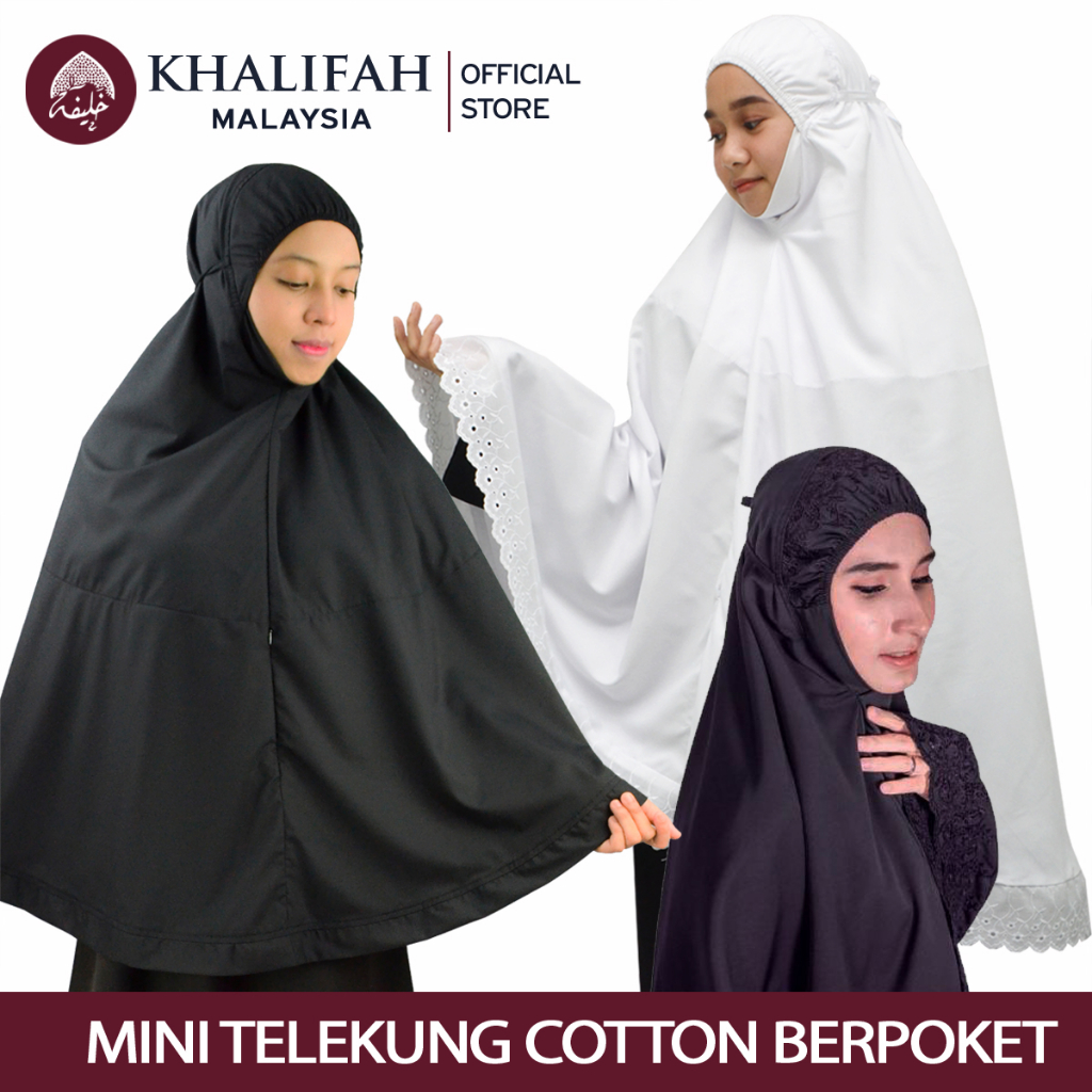 MINI TELEKUNG COTTON BERPOKET PUTIH HITAM | Shopee Malaysia