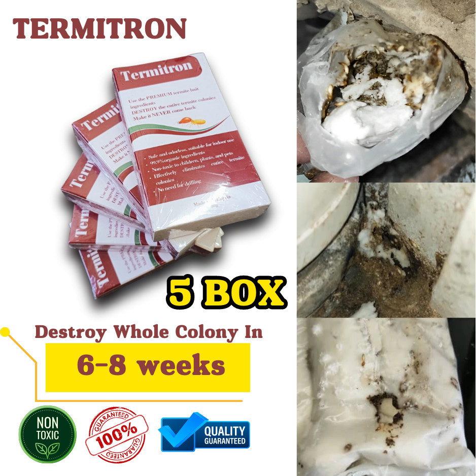 (5 BOX) TERMITRON/ Termite Baiting Station/ Umpan Anai-anai/ Eliminate Whole Colony/ DIY Termite ...
