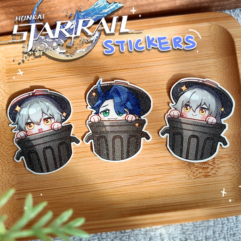Honkai Star Rail Trashcan series 5cm stickers Stelle Caelus Trailblazer ...