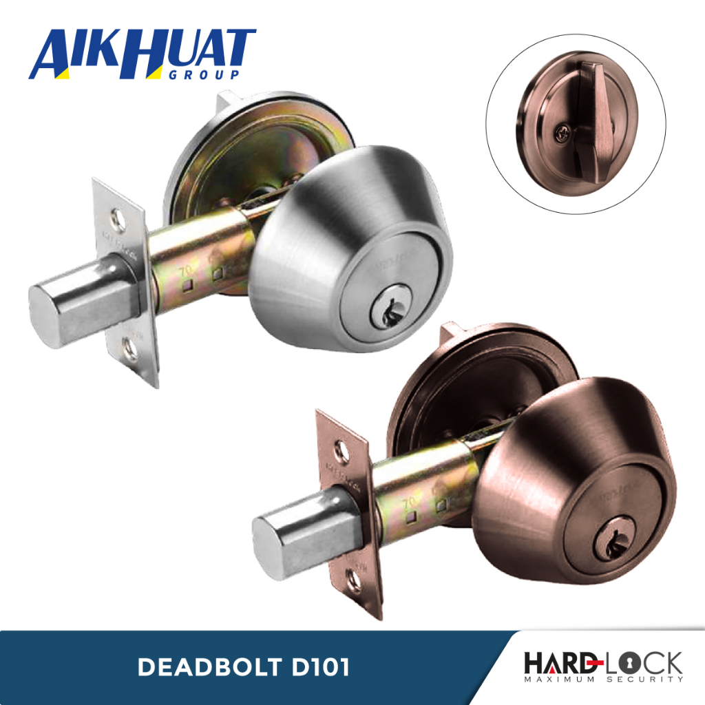 Hard-Lock D101 SS/AC Deadbolt Single Cylinder With Thumbturn | Satin ...