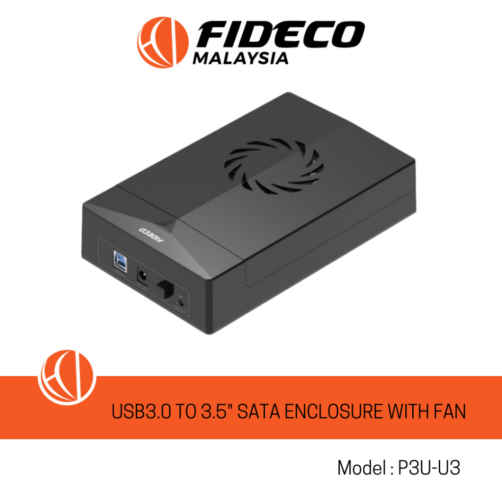 FIDECO P3U-U3 External Hard Disk Enclosure With Cooling Fan for 3.5" 2. ...