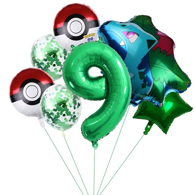 Pokemon Pikachu Bulbasaur Charmander Squirtle with Number Birthday ...
