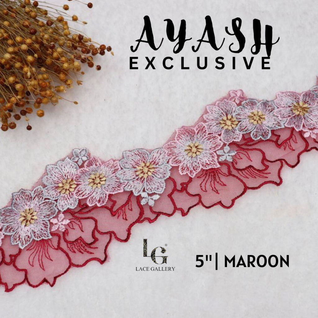 🔥 0.5M | AYASH BORDER LACE BAJU RENDA KAIN AKSESORI PAKAIAN HIASAN ...