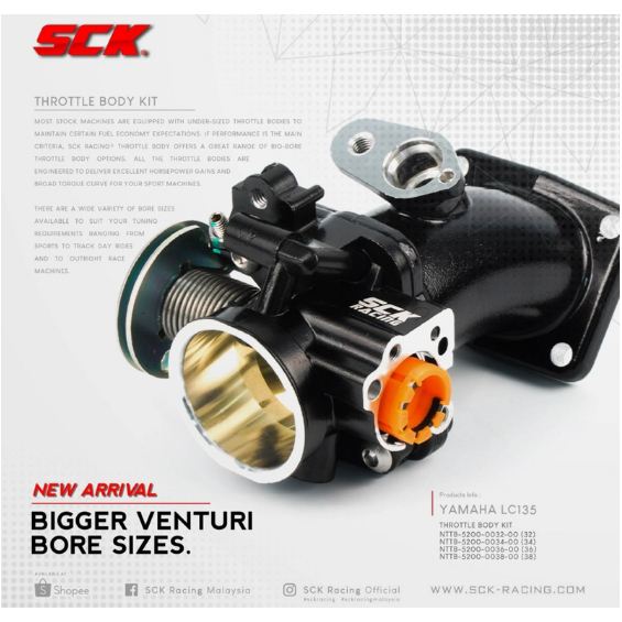 LC135 V8 FI / LC135 V8 SCK RACING THROTTLE BODY KIT +INTAKE 32MM/34MM ...