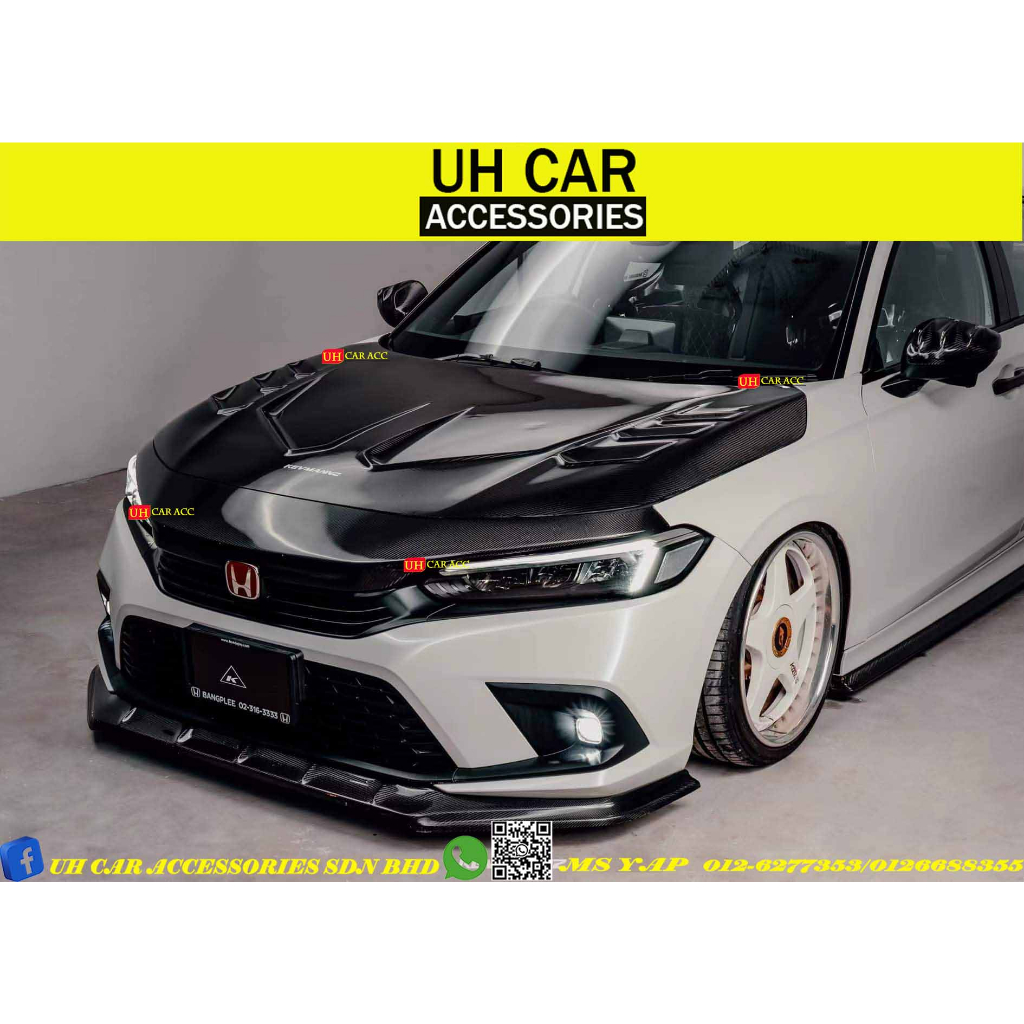 HONDA CIVIC FE 2022 2023 THAILAND KEVTEC CARBON FIBRE FRONT BONNET ...