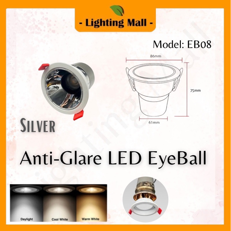Recessed Spotlight LED Eyeball COB Downlight 12W 3000K/4000K/6500K Anti ...