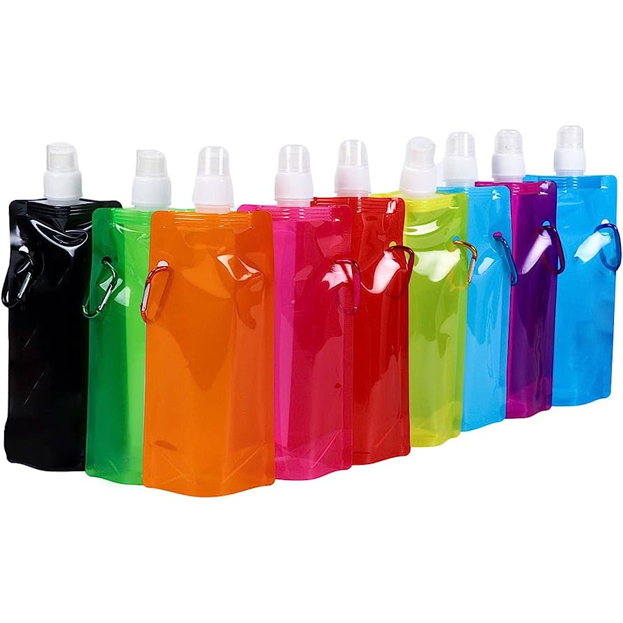 500ML Outdoor Collapsible Portable Foldable Water Pouch TRAVEL WATER ...