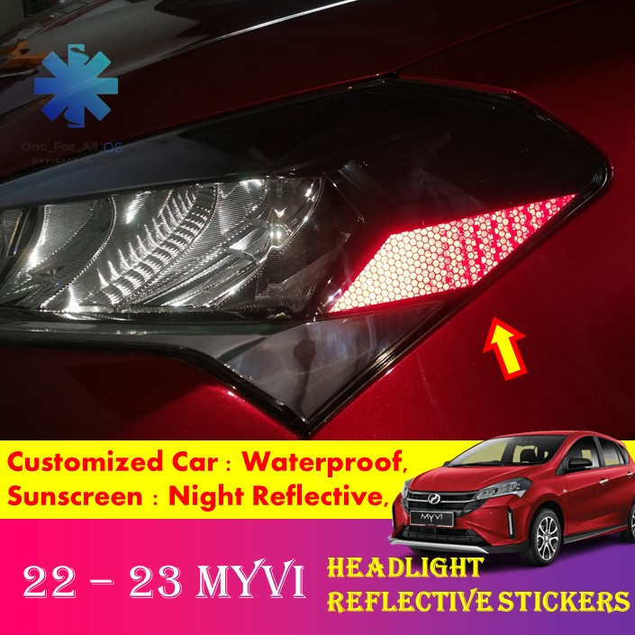 22-23 MYVI Facelift Headlight Reflective Sticker (2pcs) | Shopee Malaysia