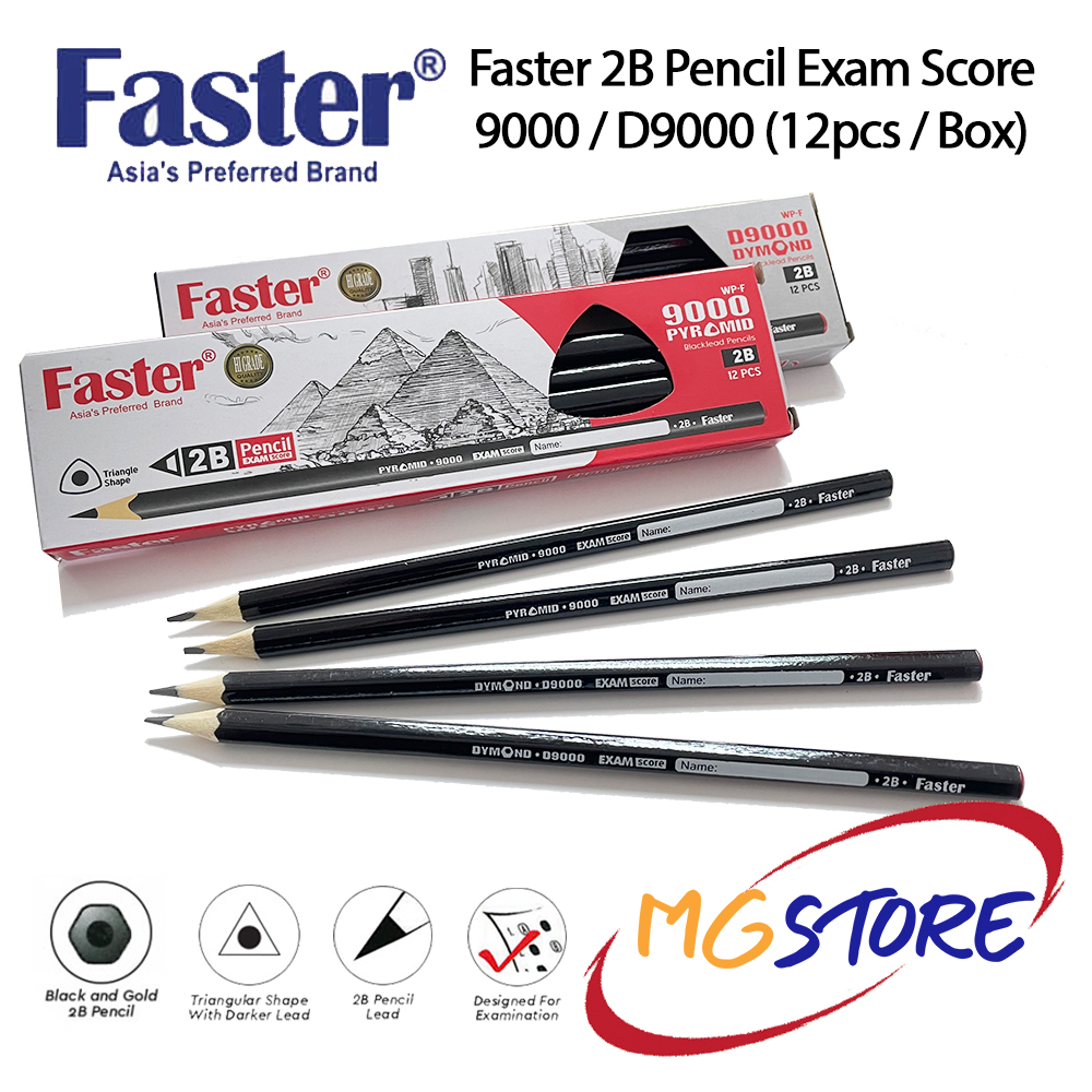 Faster 2B Pencil Exam Score 9000/D9000 | Shopee Malaysia