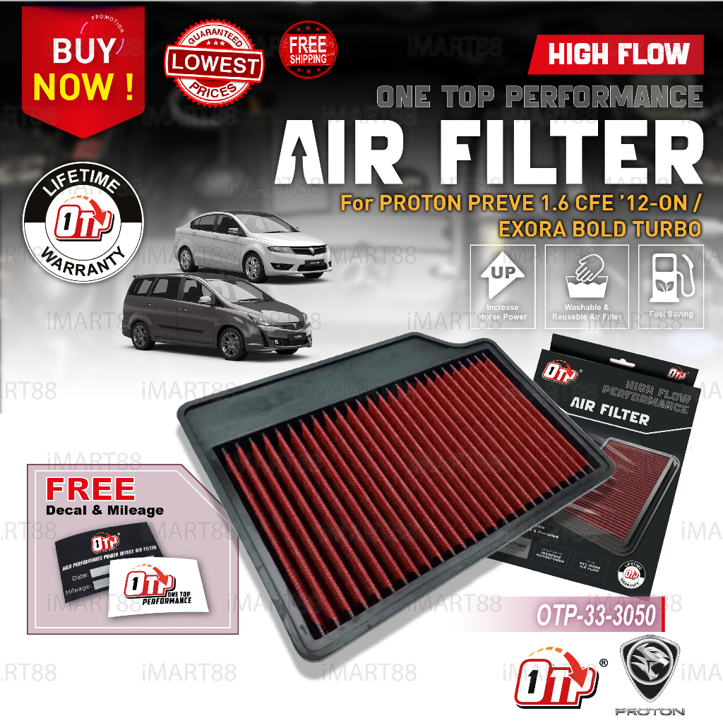 OTP Washable Drop In Air Filter Proton SUPRIMA S PREVE CFE EXORA BOLD 1 ...