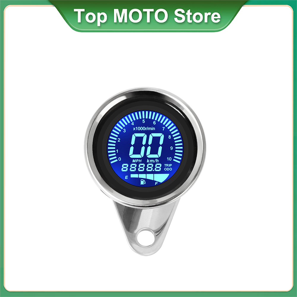Universal Motorcycle Digital Speedometer Scooter ATV Meter Retro LCD ...