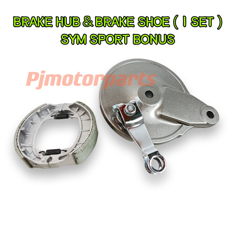 SYM SPORT BONUS ( 1 SET ) REAR BRAKE HUB PANEL ASSY GREY & BRAKE SHOE ...