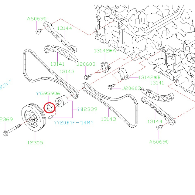Genuine Subaru FA FB Crankshaft Pulley O Ring 806939060 BRZ XV Forester ...