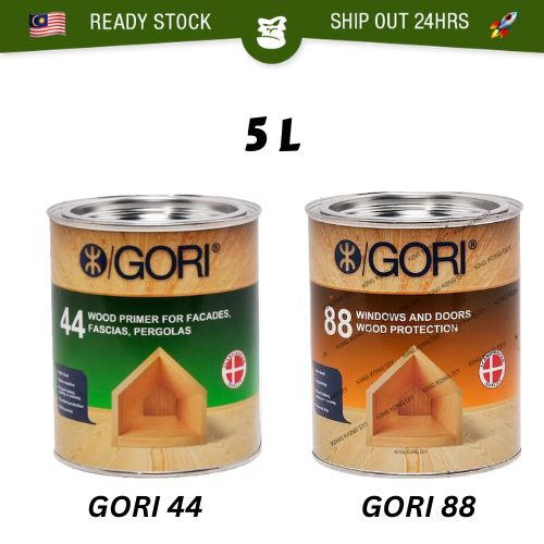 5L GORI 44/GORI 88 Wood Primer for Facades Fascias Pergolas Matt Paint Wood Protection Sealer ...