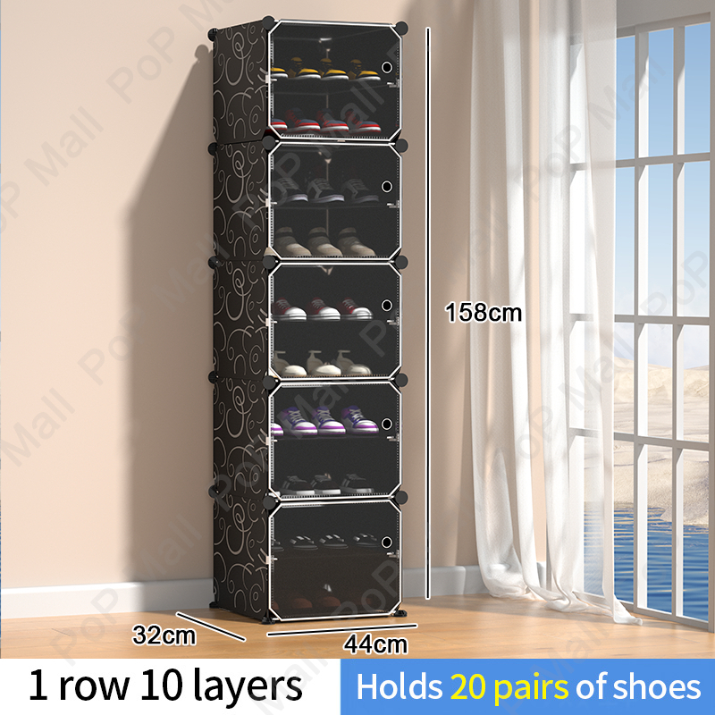 Shoe Rack With Door Rak Kasut DIY almari kasut Bertutup Rack Shelf Shoe ...