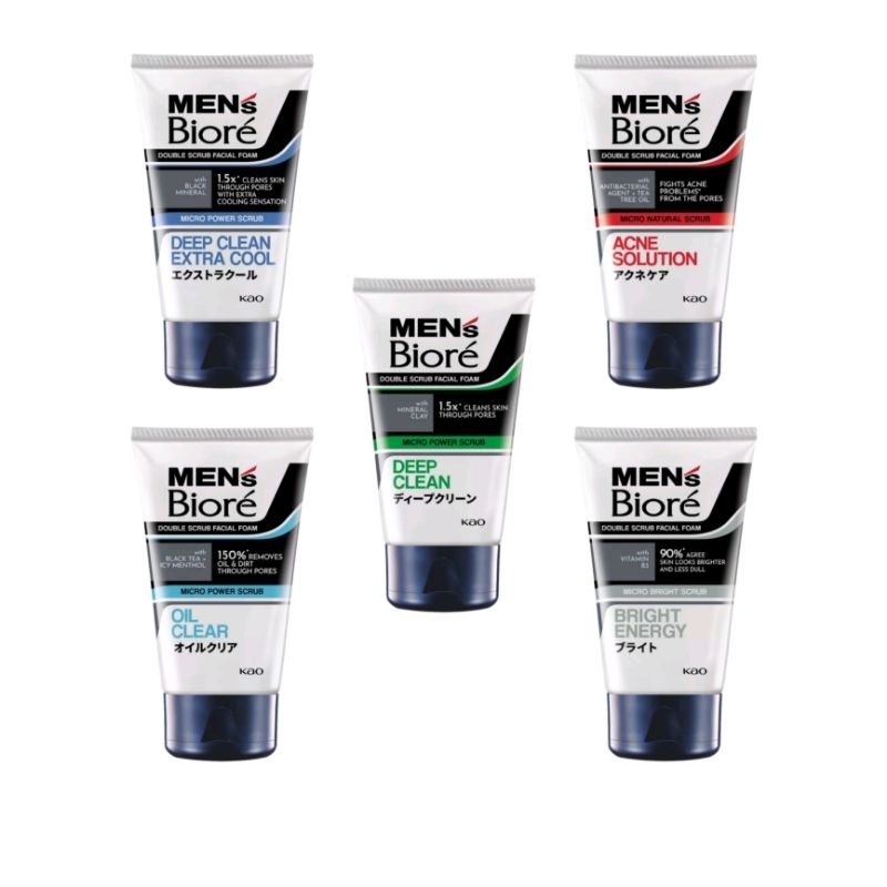 MEN'S BIORE Double Scrub Facial Foam 100g | Shopee Malaysia