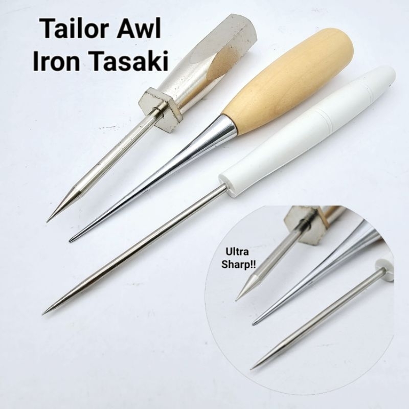 Iron Tasaki Metal/ Wood Shoe Awls (for makingholes on fabric) Pencucuk ...