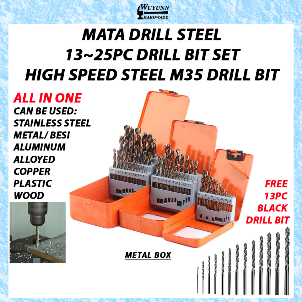 Wuyunn.Drill Bit. HSS-Co Drill Bit Set. Mata Drill Besi. Drill Bit ...