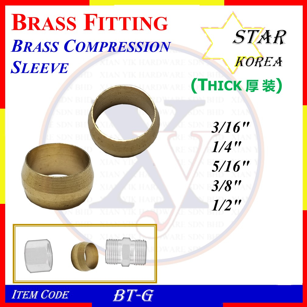 BT-G BRASS COMPRESSION SLEEVE - BRASS FITTING | Shopee Malaysia