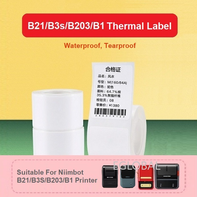 B21/B3S/B1/B203 Label Printer Sticker Paper Roll Jing Chen (Niimbot) for B21/B3S/B1 Label ...