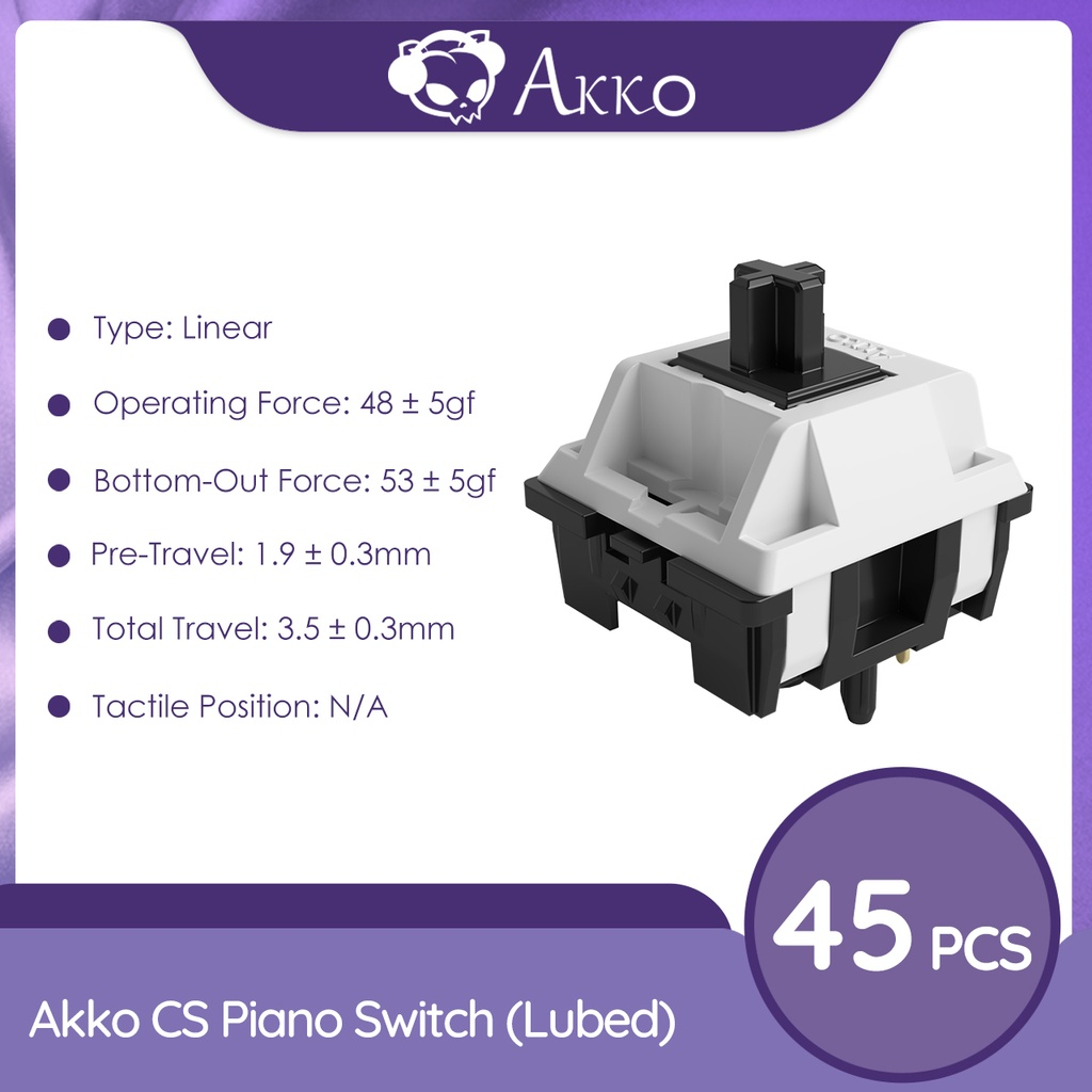 Akko CS Series Switches for Mechanical Keyboard (45pcs) - Lavender Purple/Ocean Blue/Matcha ...