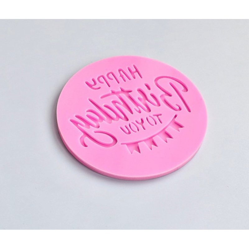 Happy Birthday Wording Mould Embossed Chocolate Fondant Mold Birthday ...