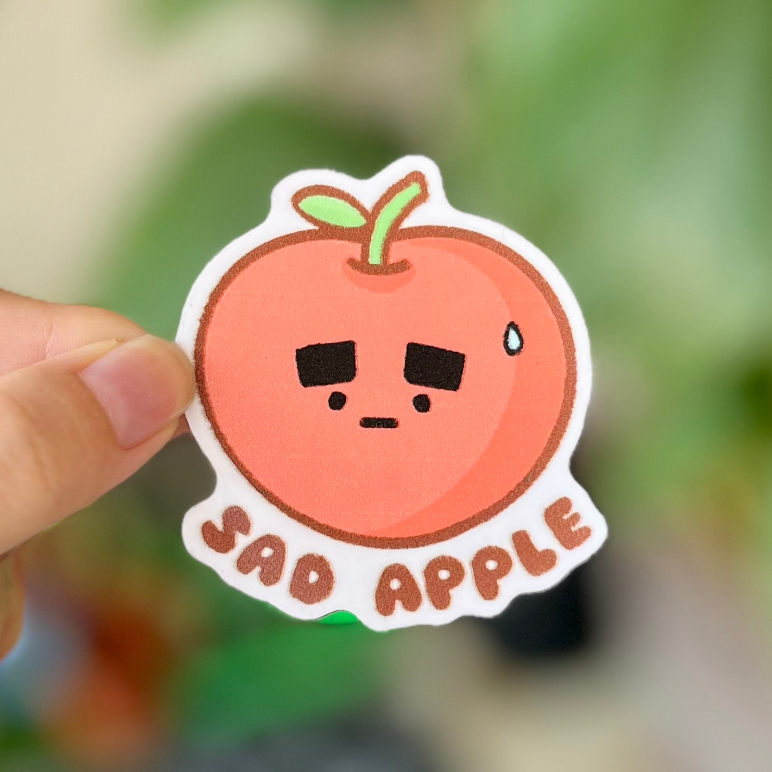 Sad Apple Matte Transparent PVC Sticker (Waterproof) | Shopee Malaysia