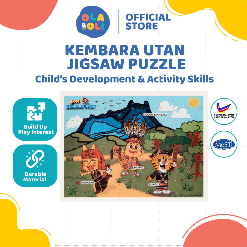 Jom Kembara Utan Jigsaw Puzzle A4 Puzzle Set Mainan Kanak Kanak Mainan ...