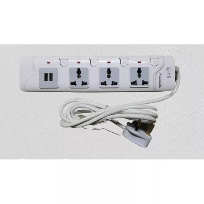 (Ready Stock) Multi Socket Extension with USB [3 Multiple Socket + 2 ...