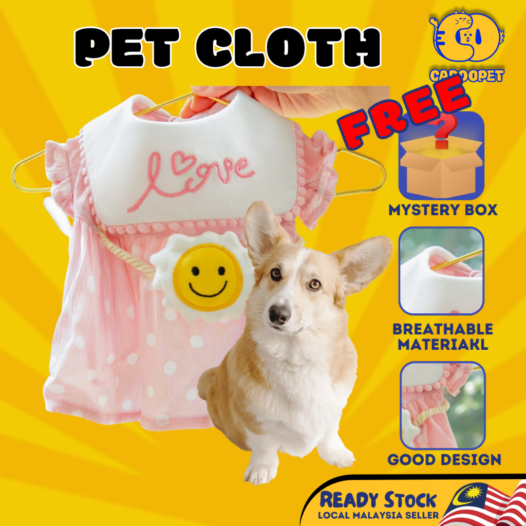Cadoopet | Pet Fashion Female Dog Dress | Shirt Clothes | Baju Haiwan ...