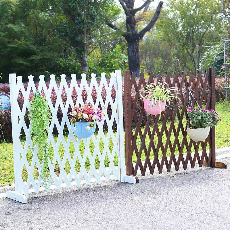 Carbonized anti-corrosion wooden fence foldable fence folding courtyard ...