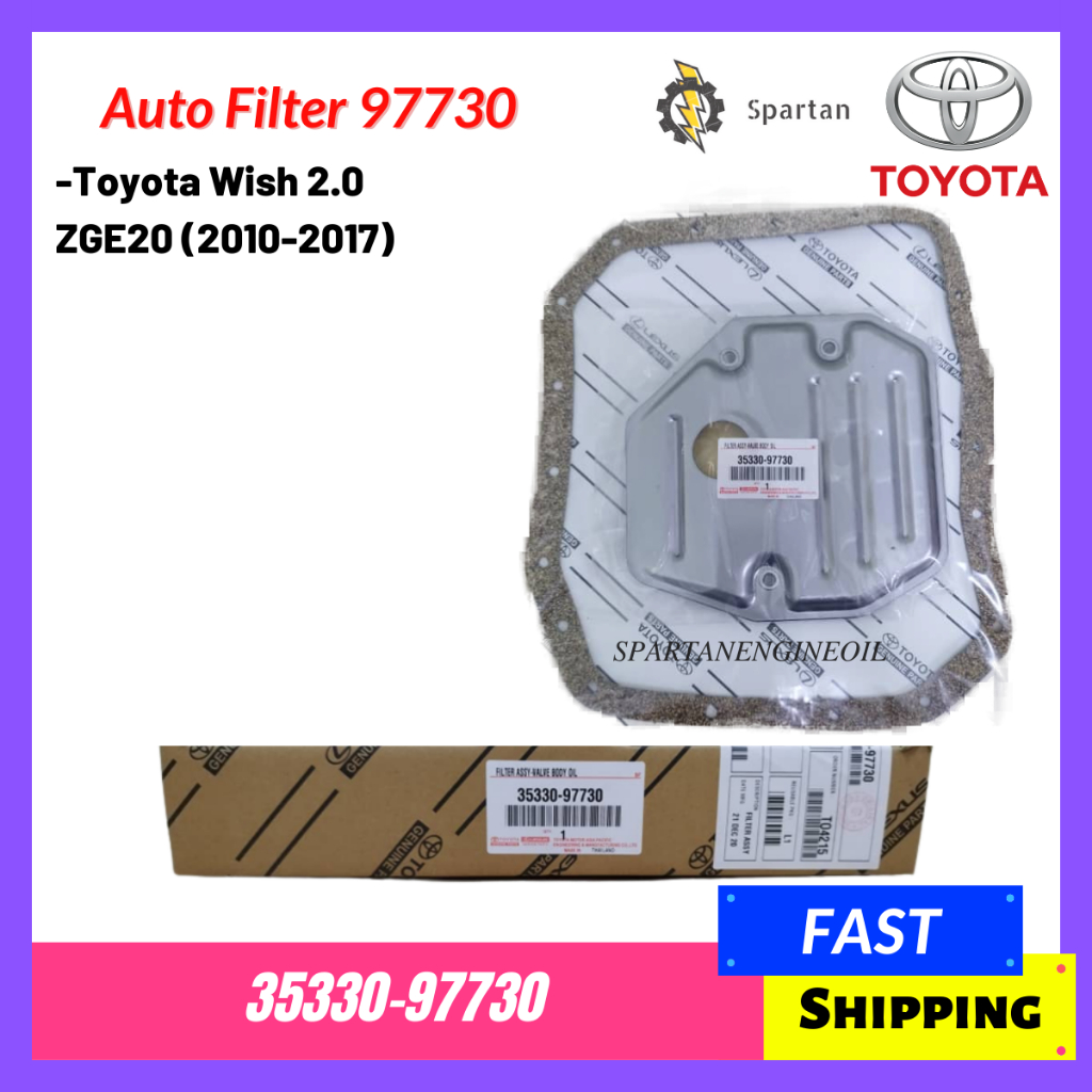ORIGINAL TOYOTA ATF Auto Transmission Filter Set -Toyota Wish 2.0 2010 ...