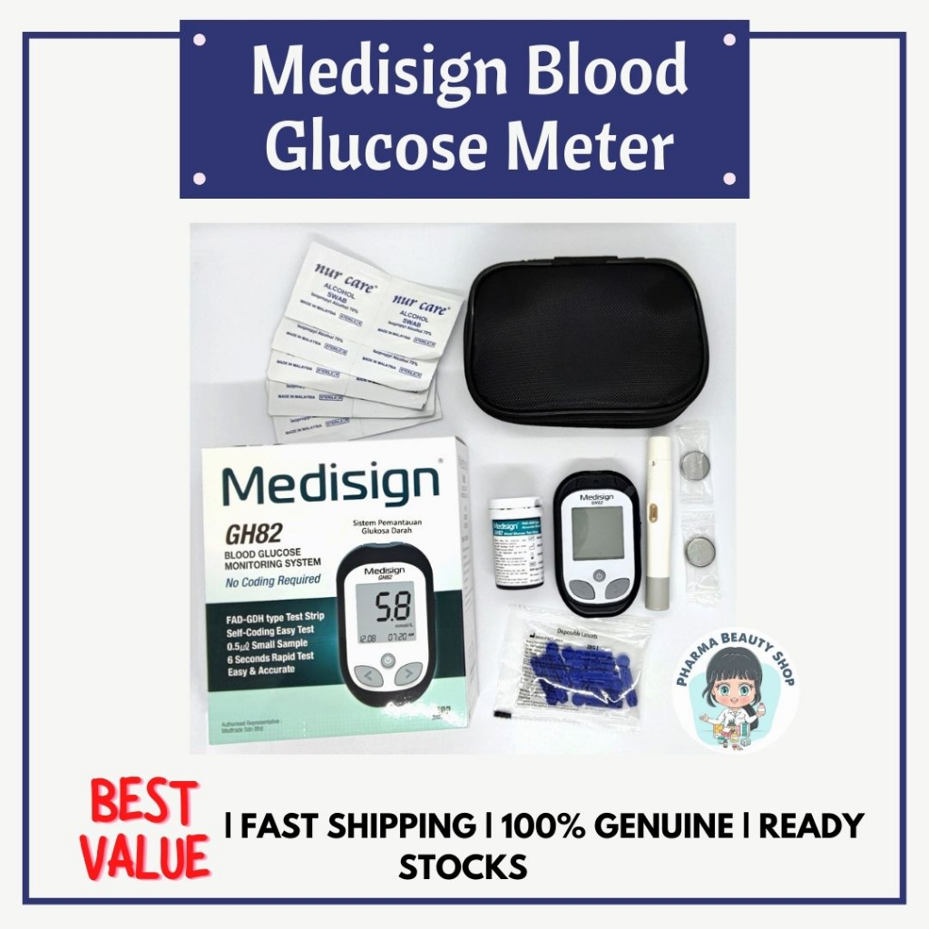 Medisign Blood Glucose Monitoring (Meter/ Test strips 25s OR 50s ...