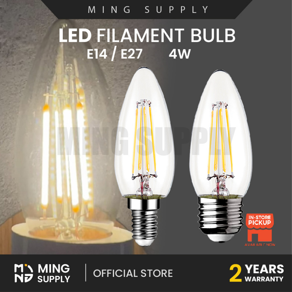 MS_ LED E14 E27 C35 Candle Bulb 4W Pendant Light Edison Filament Bulbs Home Lamp Lighting Mentol ...