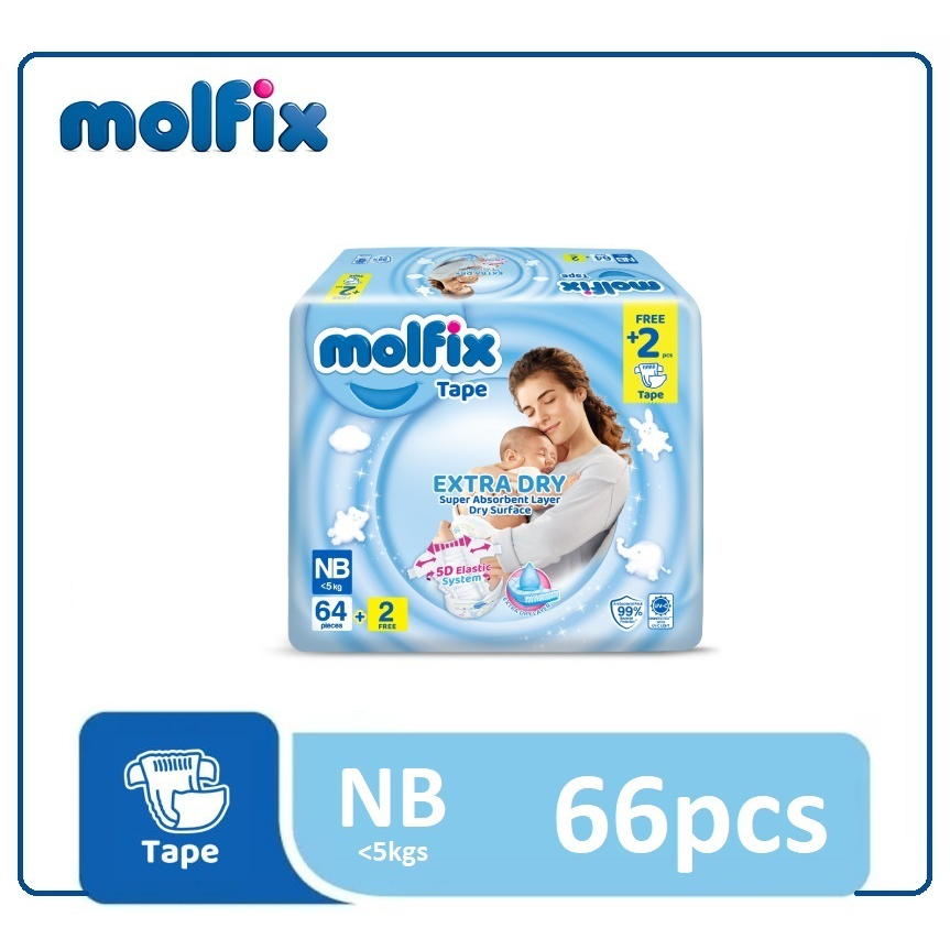 Molfix Extra Dry Tape Diapers Newborn (Lampin pakai buang/baby diaper ...