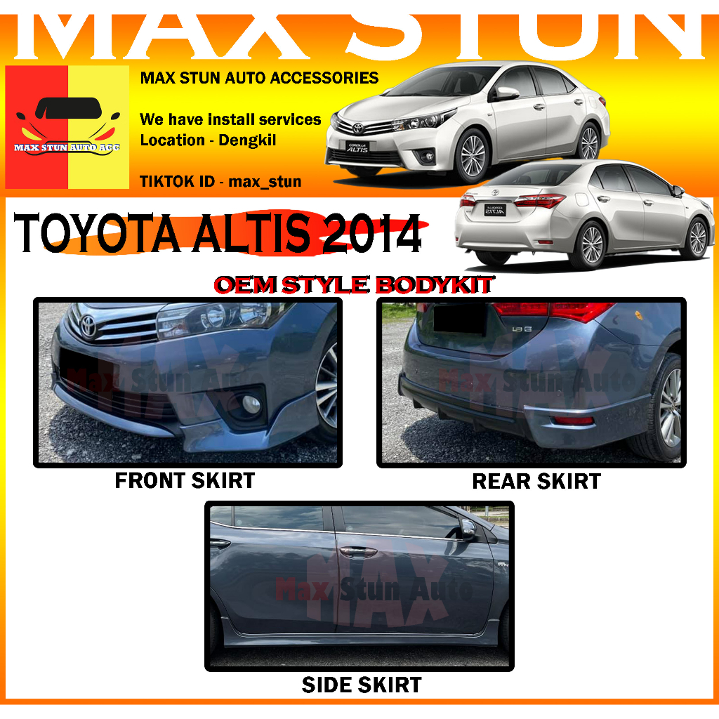 TOYOTA COROLLA ALTIS 2014-2016 OE LOOK BODYKIT ALTIS OEM BUMPER SKIRT ...