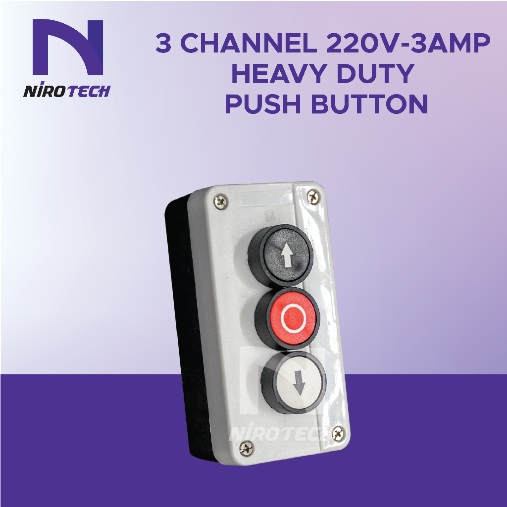 3 CHANNEL 220V-3AMP HEAVY DUTY PUSH BUTTON | Shopee Malaysia