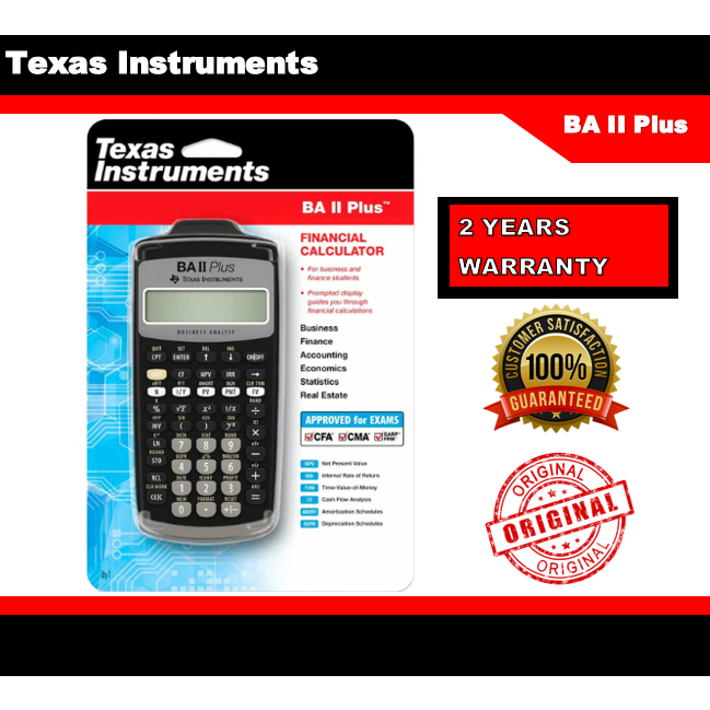 TEXAS BA ii PLUS / BA 2 PLUS / BAii PLUS / BA2 PLUS TEXAS INSTRUMENT ...