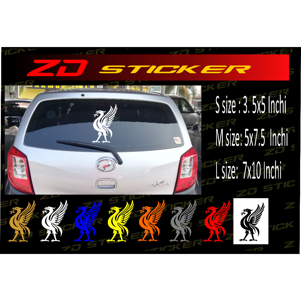 Liverpool football club Car & Motor sticker 8 Colour , 3 Sizes with ...