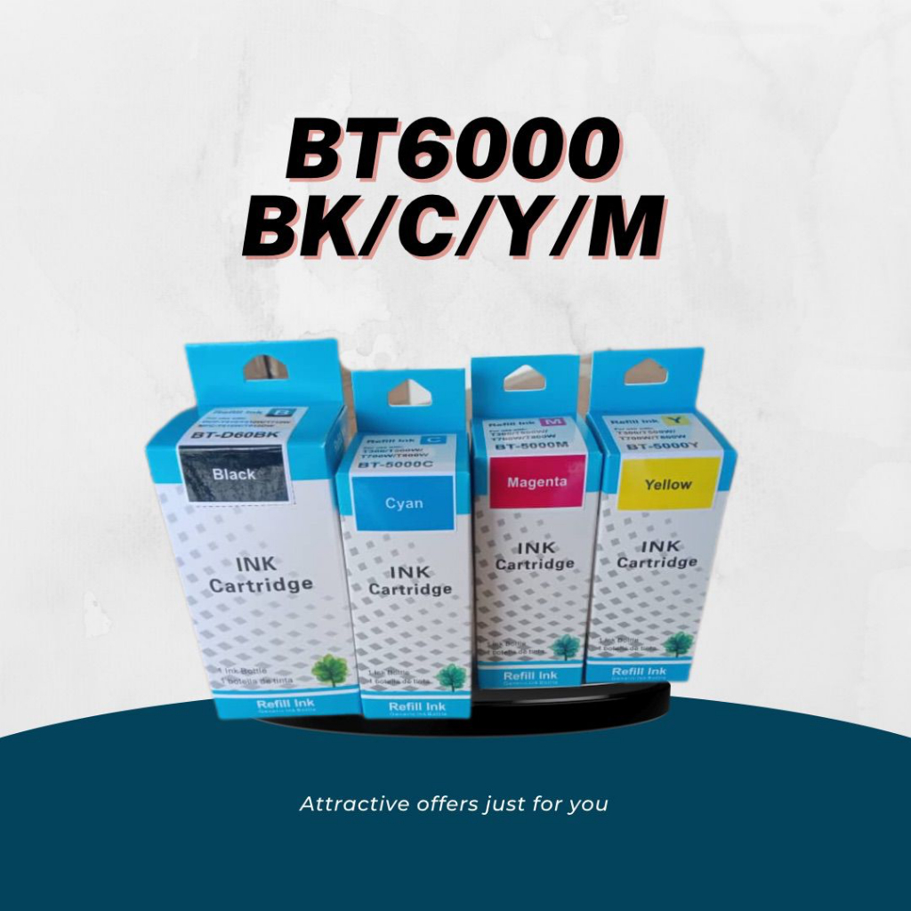 4 color [Full Set Compatible Hybrid T-Series Refill ink BT6000 BT5000 ...