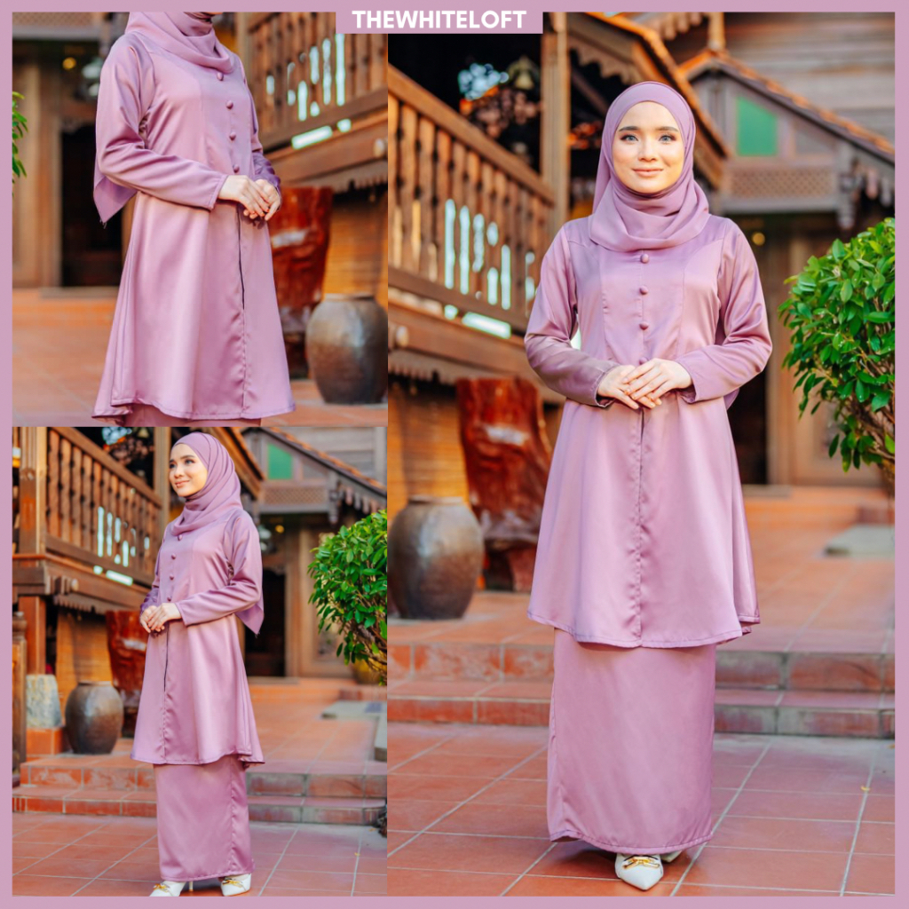 Readystock Thalia Kurung Haurabelle Baju Kurung Satin Baju Raya Haji ...