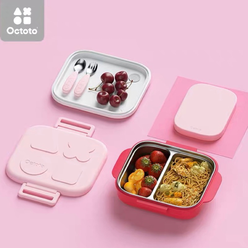 [ReadyStock]OCTOTO PLUS Bento Box Kid Children Stainless Steel Insulated Lunch Box Bekas Makan ...