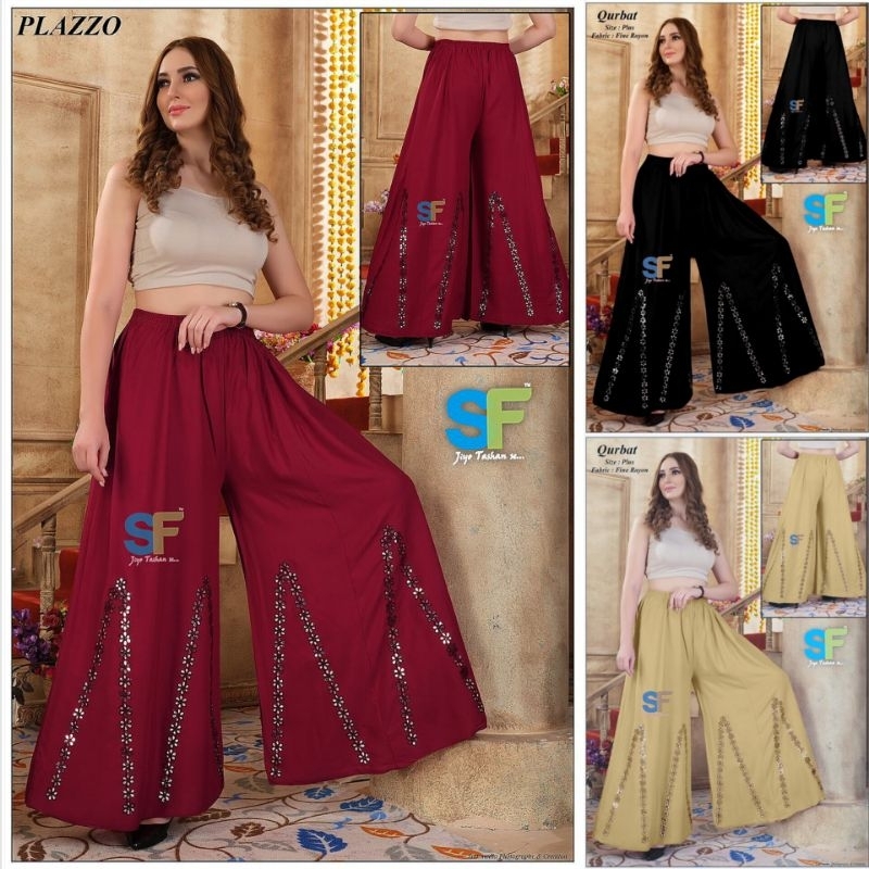 PALLAZO MIRROR WORK ( FREE SIZE L -XXL) | Shopee Malaysia